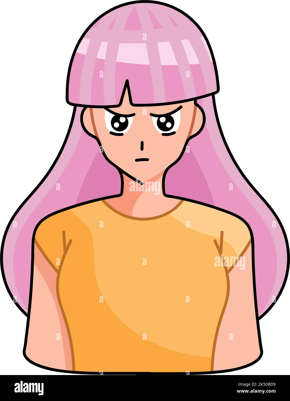 angry girl anime style character Stock Vector Image & Art - Alamy