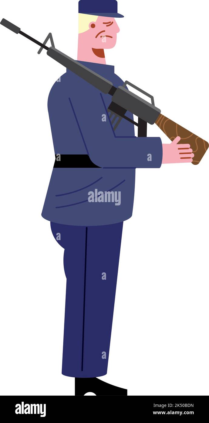 male veteran with rifle character Stock Vector Image & Art - Alamy