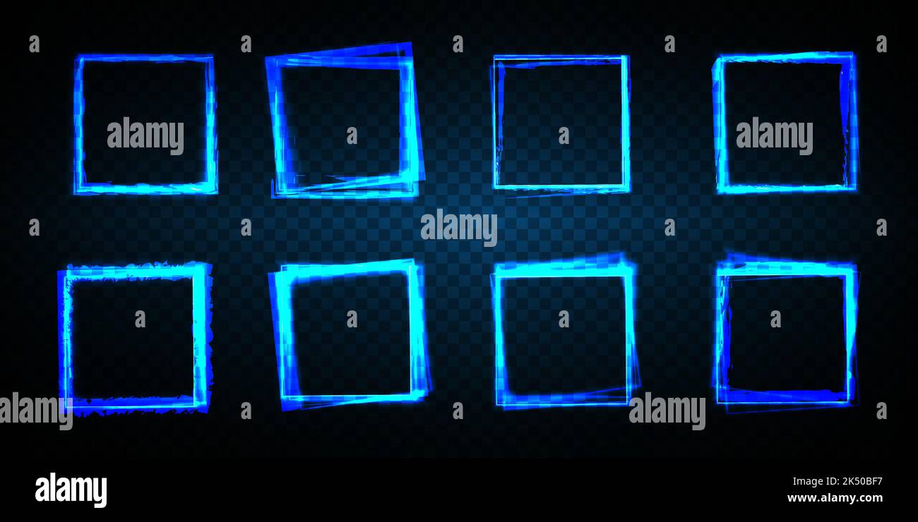 Transparent square lens with light effect. Abstract sparkling glitter ...