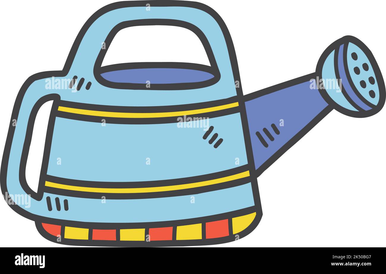 Hand Drawn cute watering pot illustration isolated on background Stock ...
