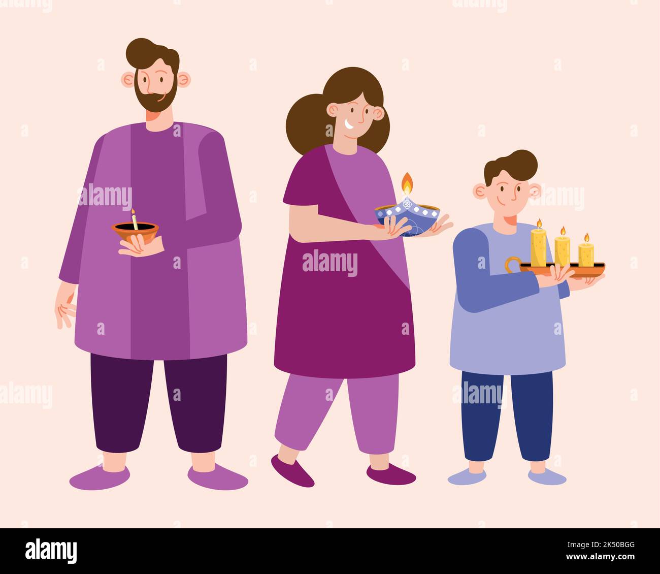 three persons celebrating diwali characters Stock Vector Image & Art ...