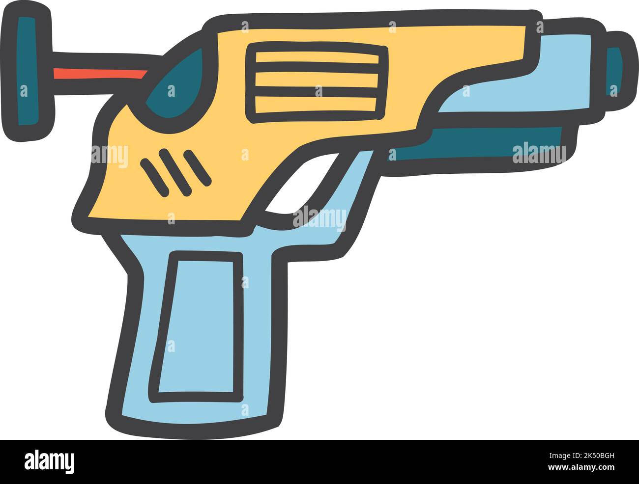 Hand Drawn toy gun for kids illustration isolated on background Stock ...