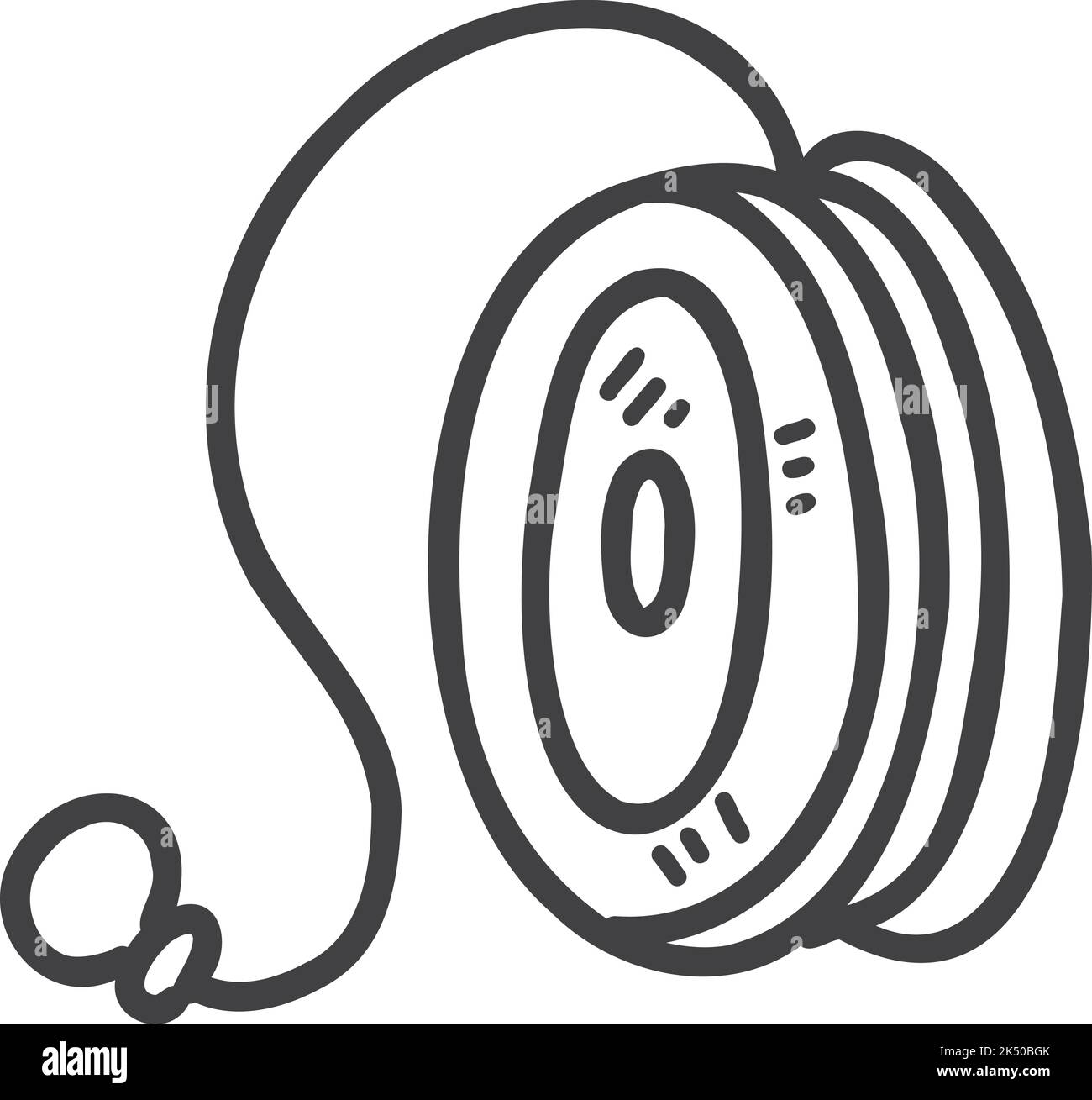 Hand Drawn cute yo yo toy illustration isolated on background Stock ...