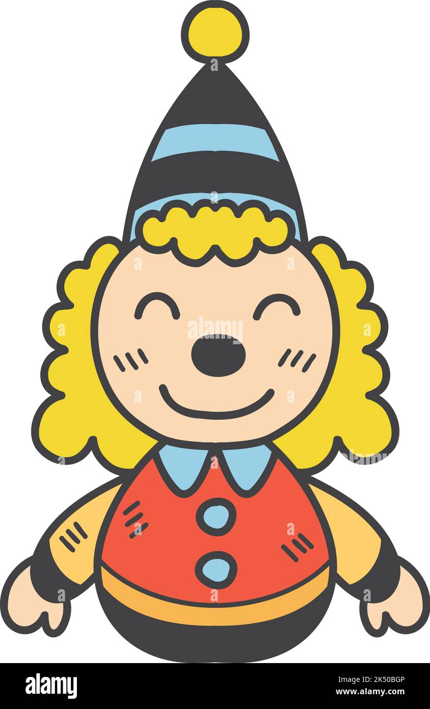 Hand Drawn Cute Clown Doll Illustration Isolated On Background Stock Vector Image And Art Alamy