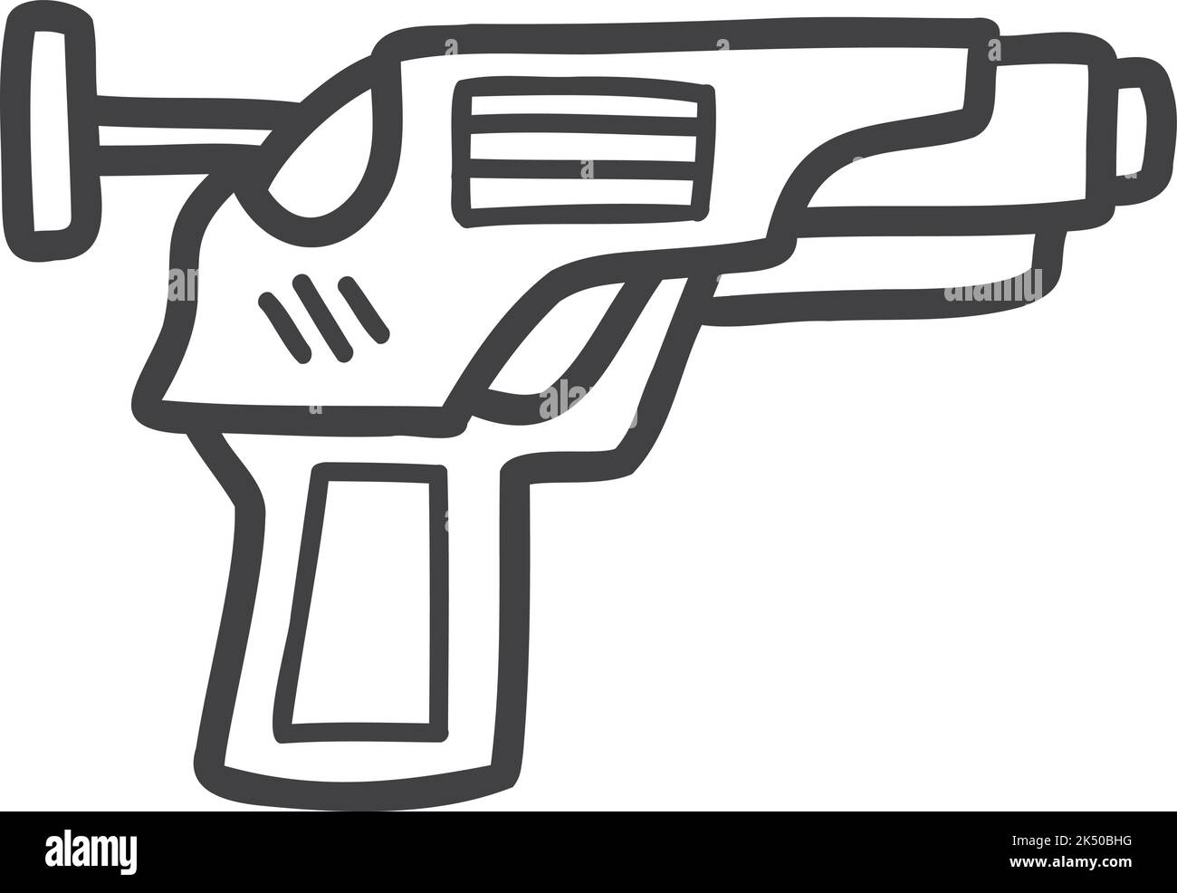 Hand Drawn toy gun for kids illustration isolated on background Stock ...