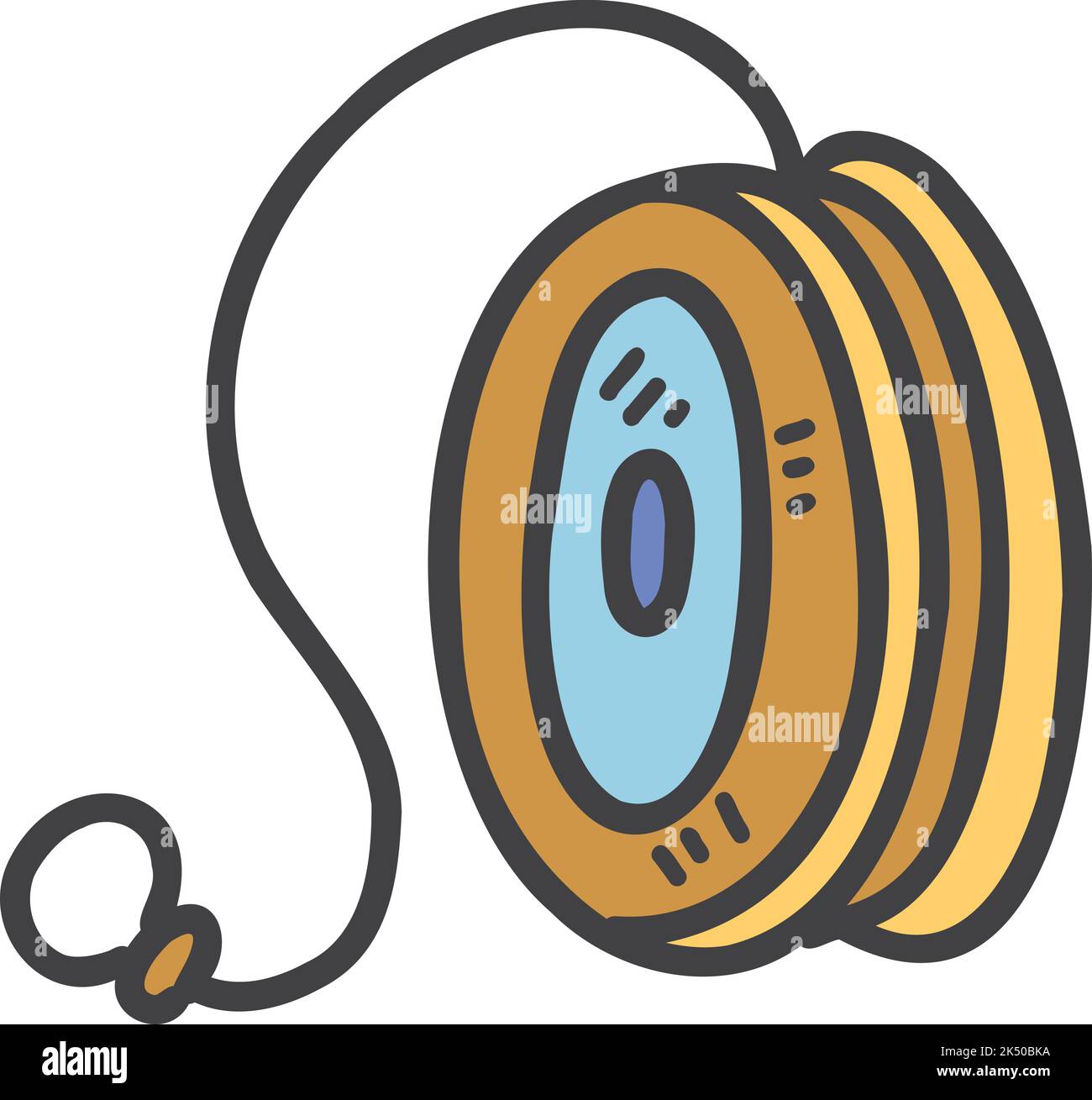 Hand Drawn cute yo yo toy illustration isolated on background Stock ...