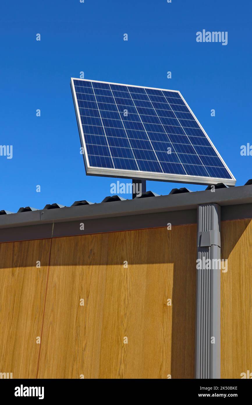 A solar panel on the bus stop Stock Photo - Alamy
