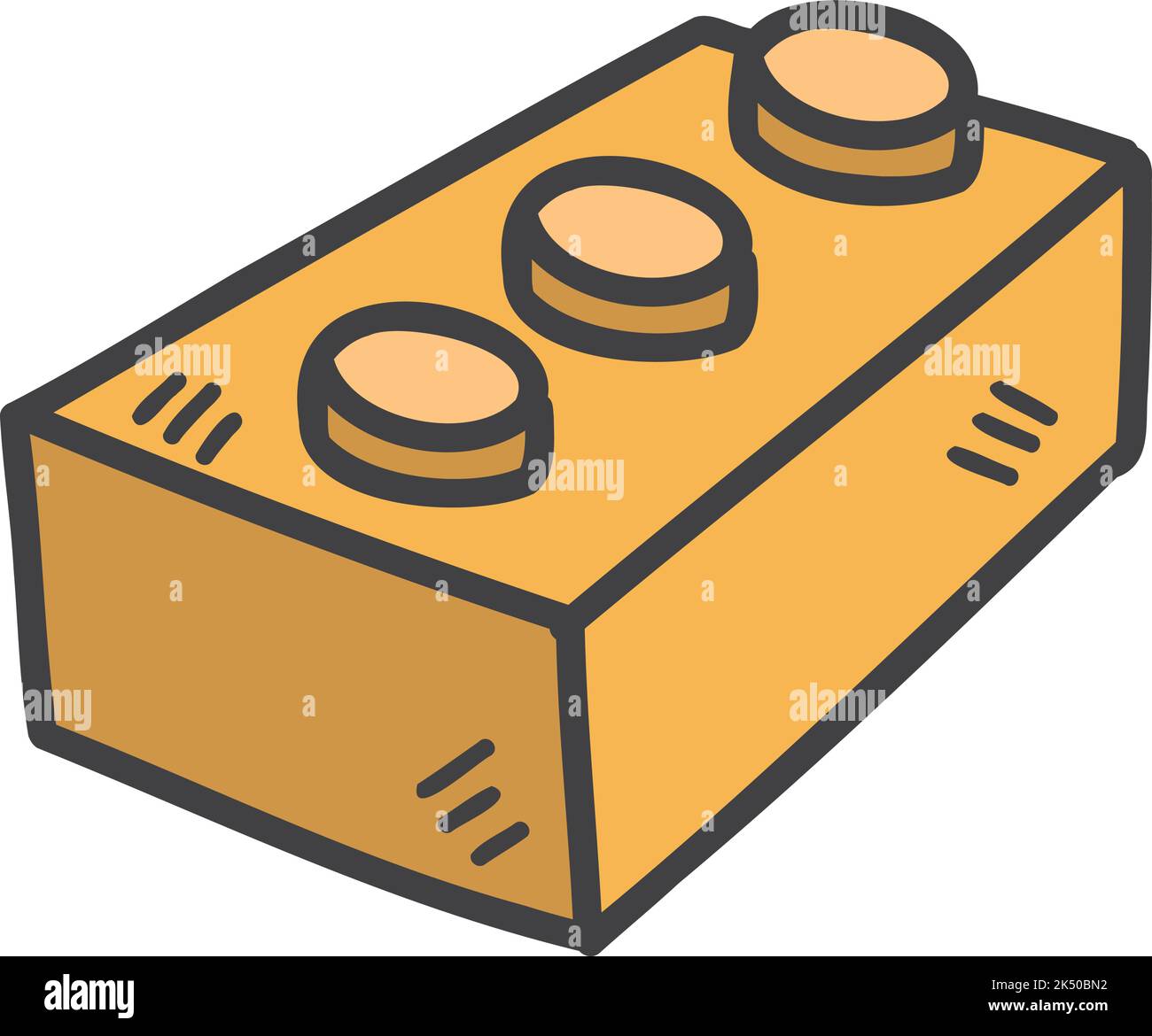 Hand Drawn block cube for kid illustration isolated on background Stock ...