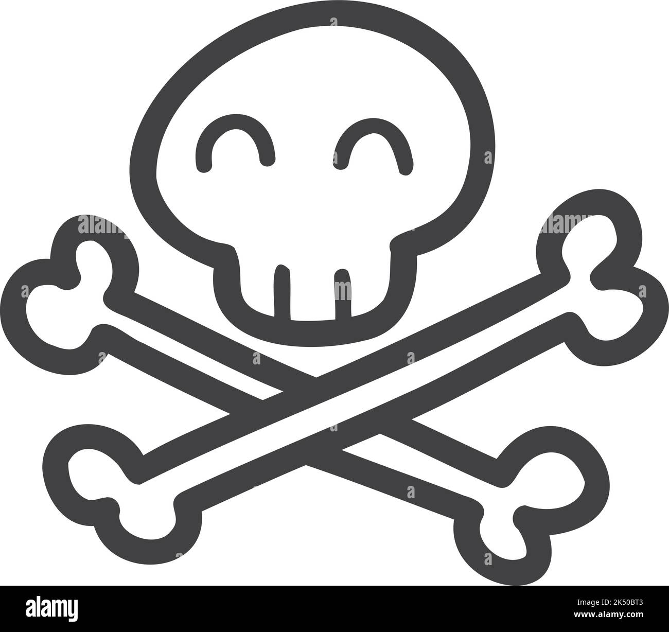Hand Drawn cute skull symbol illustration isolated on background Stock ...
