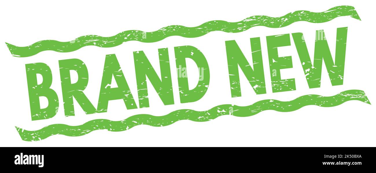 BRAND NEW text written on green lines stamp sign Stock Photo - Alamy