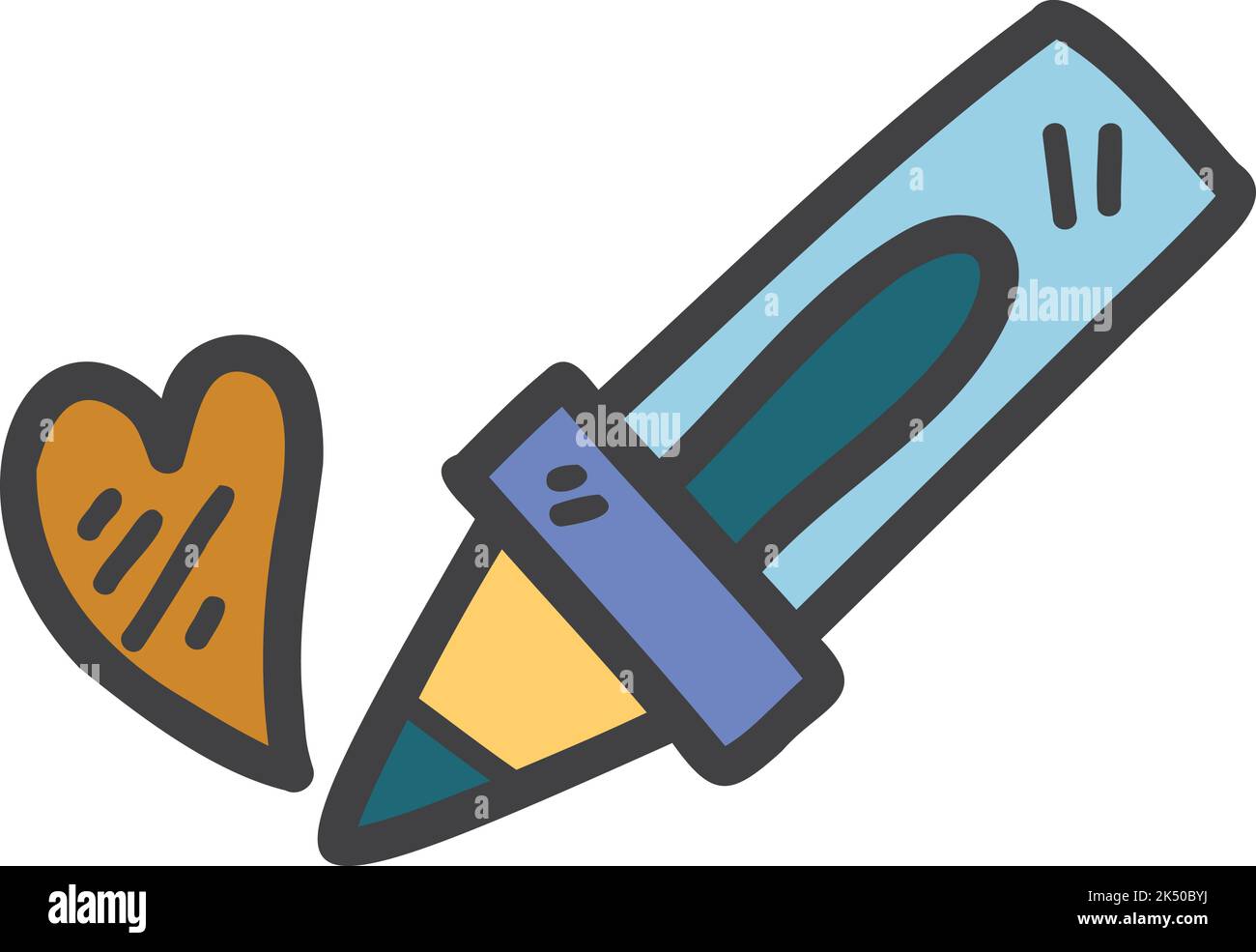 Hand Drawn crayon illustration isolated on background Stock Vector ...