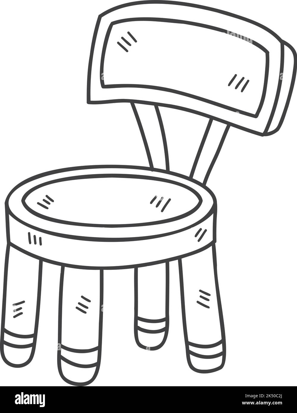 Hand Drawn cute chair illustration isolated on background Stock Vector ...
