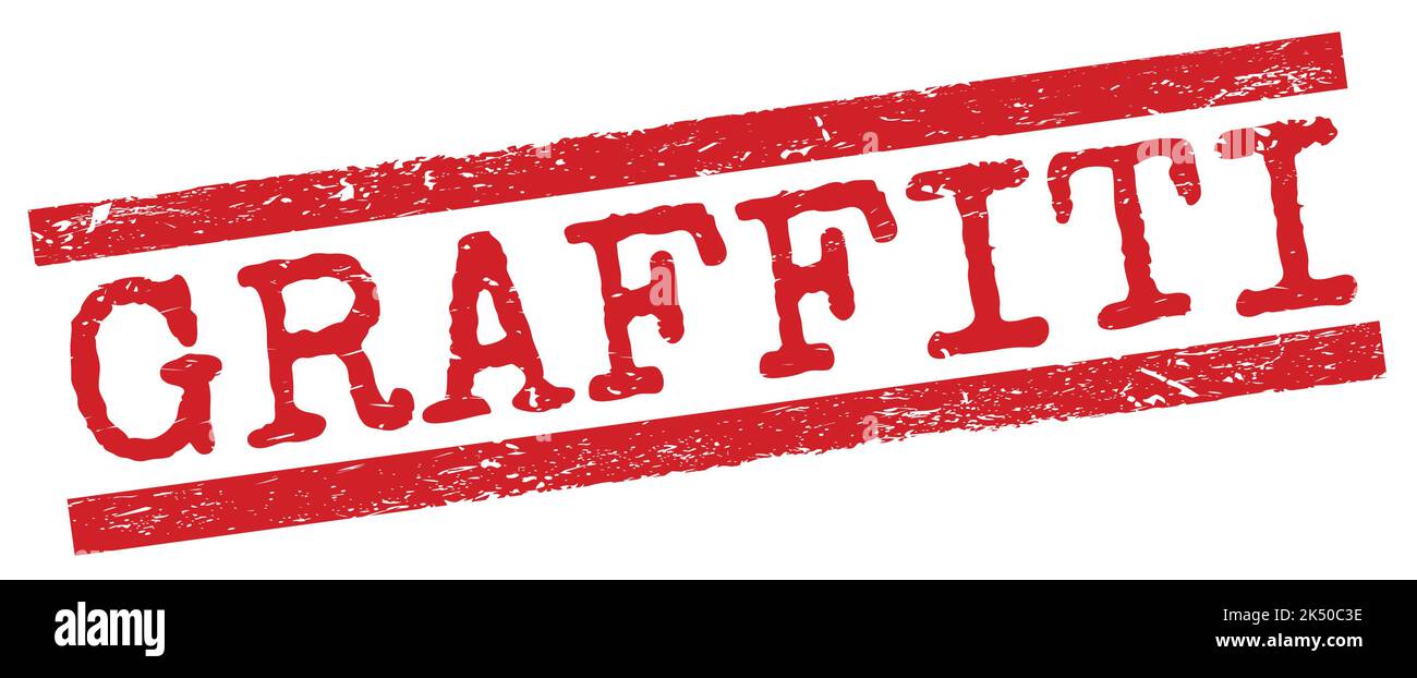 GRAFFITI text written on red grungy lines stamp sign Stock Photo - Alamy