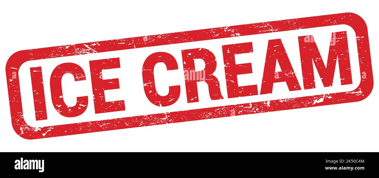 ICE CREAM text written on red rectangle stamp sign Stock Photo - Alamy