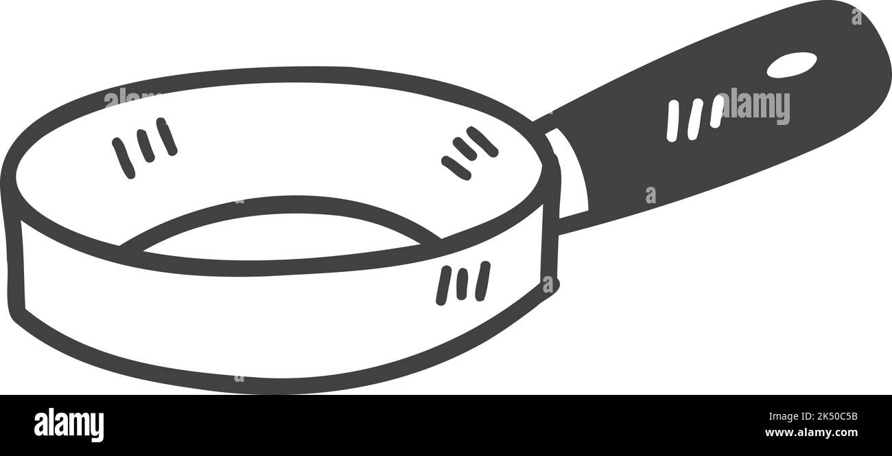 Hand Drawn frying pan illustration isolated on background Stock Vector ...