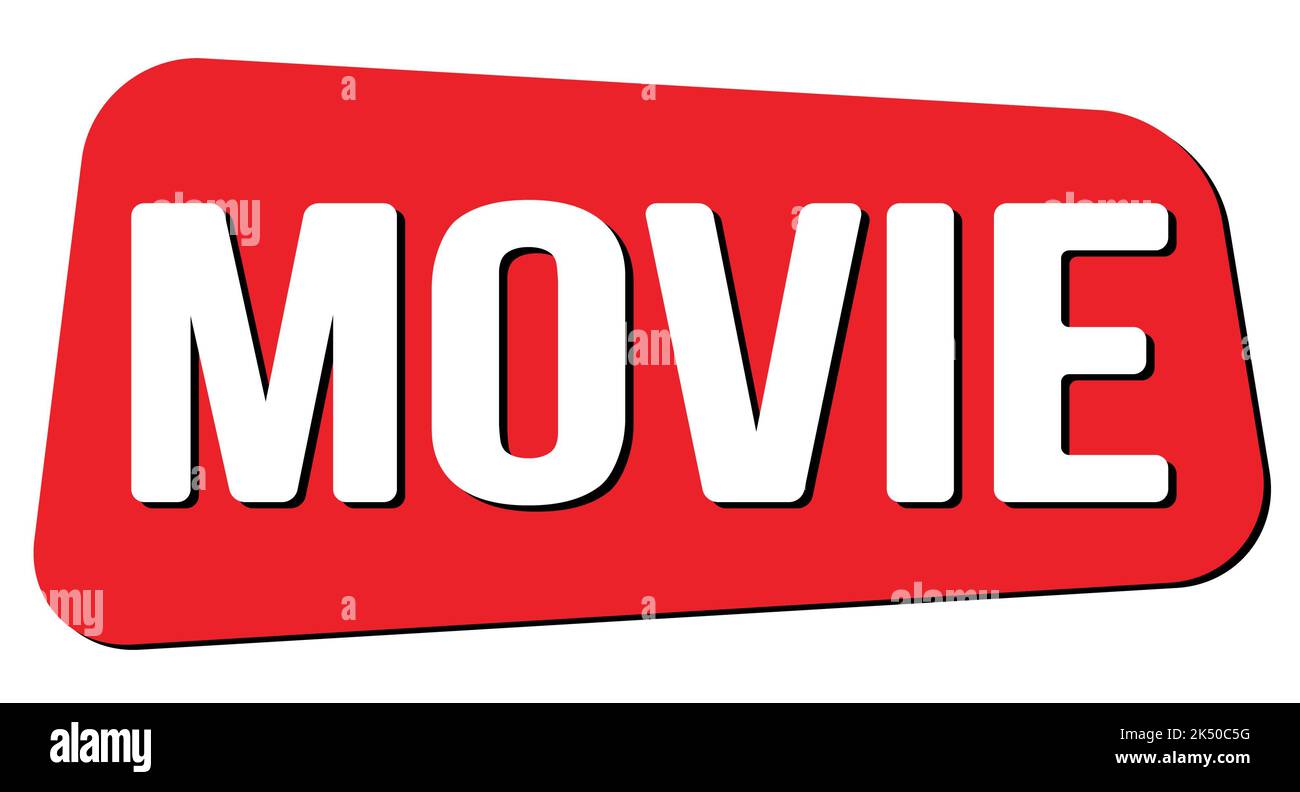 MOVIE text written on red trapeze stamp sign Stock Photo - Alamy