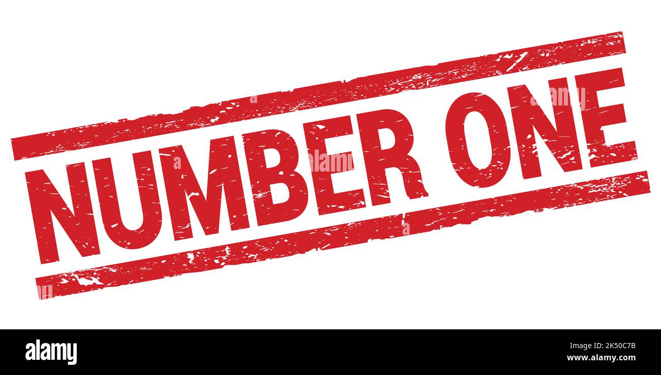 NUMBER ONE text written on red rectangle stamp sign Stock Photo - Alamy