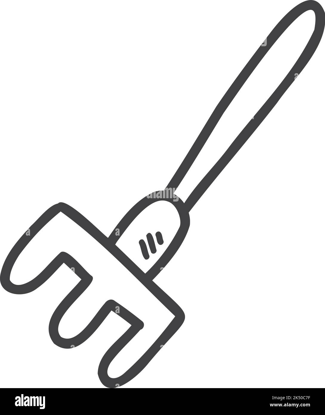 Hand Drawn farming fork illustration isolated on background Stock ...
