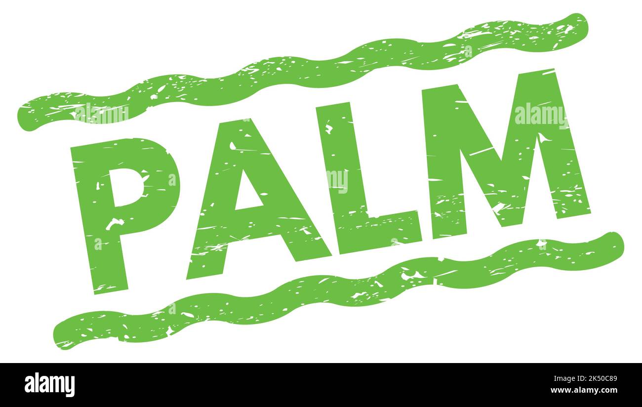 PALM text written on green lines stamp sign Stock Photo - Alamy