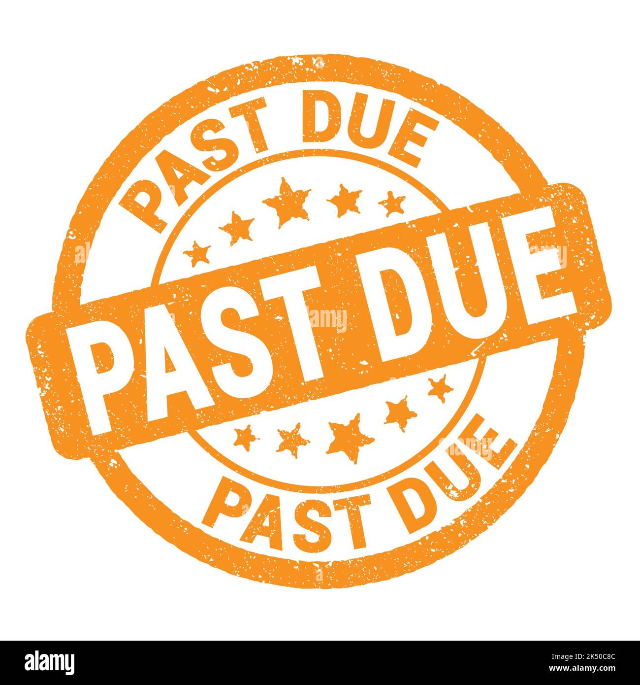 PAST DUE text written on orange grungy stamp sign Stock Photo - Alamy