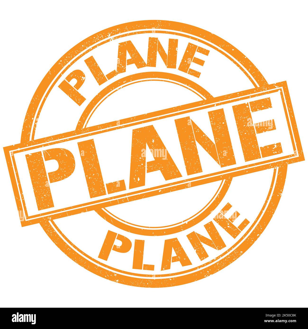 PLANE text written on orange round stamp sign Stock Photo - Alamy