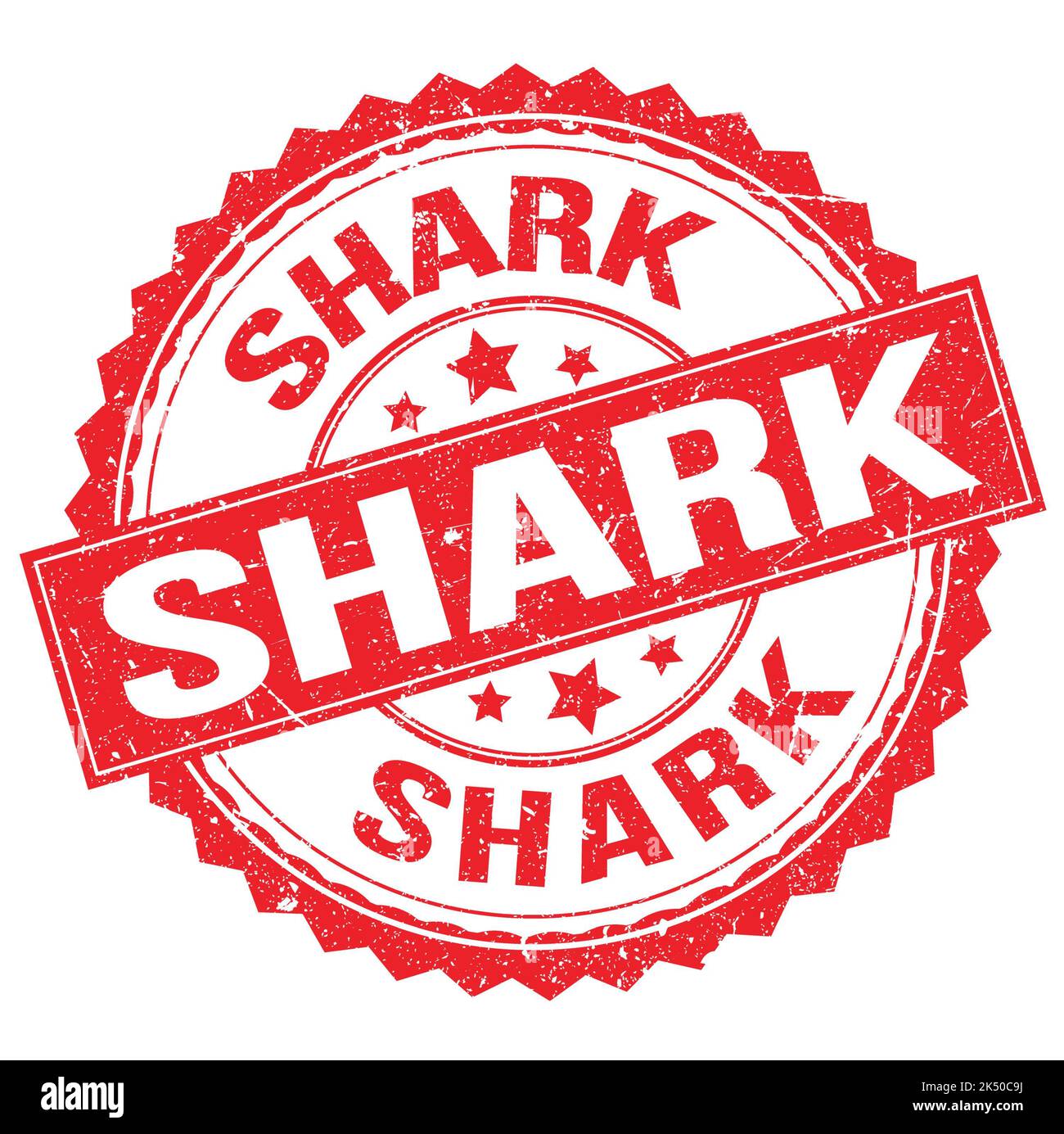 SHARK text written on red round stamp sign Stock Photo - Alamy