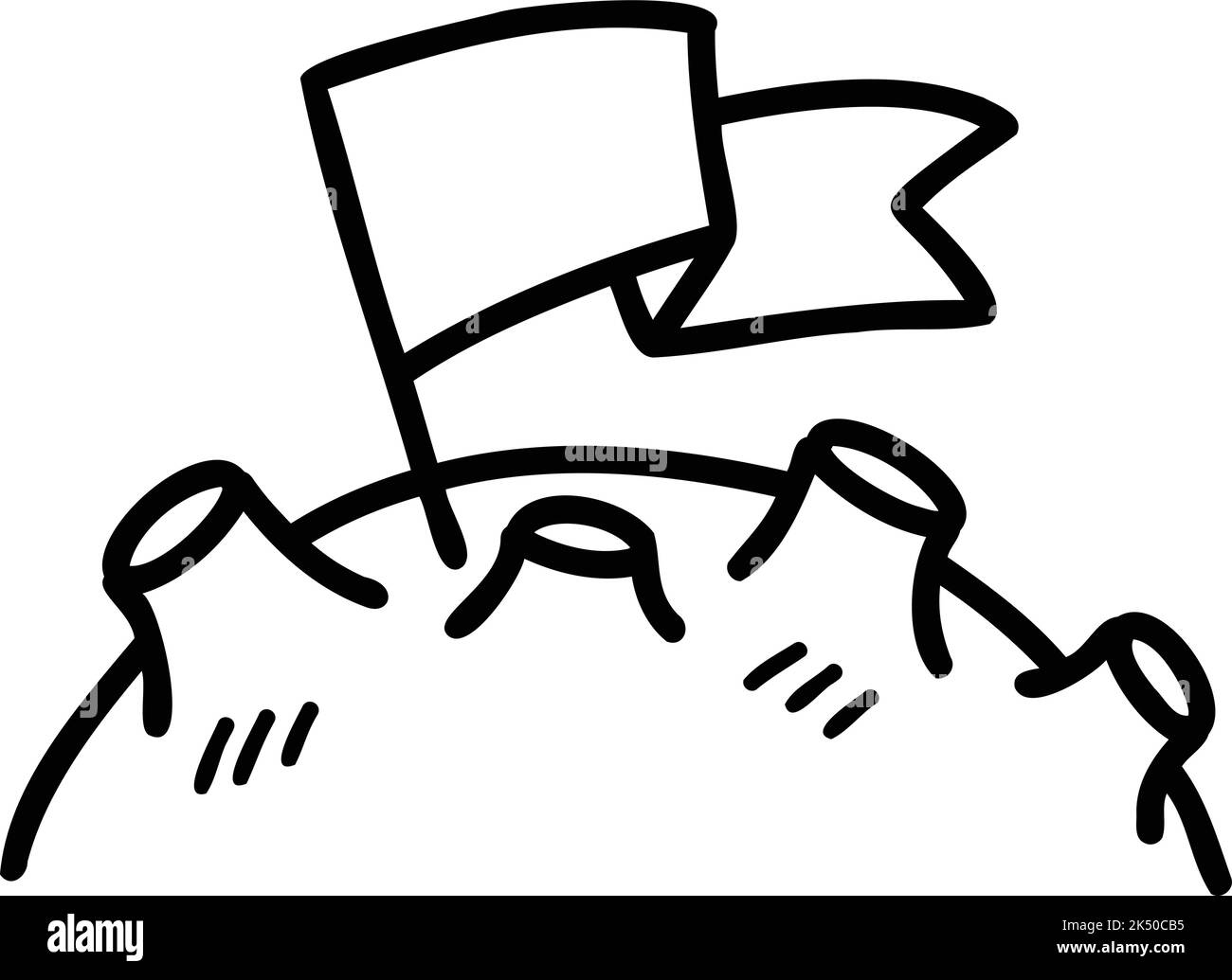 Hand Drawn flag on the moon illustration isolated on background Stock ...