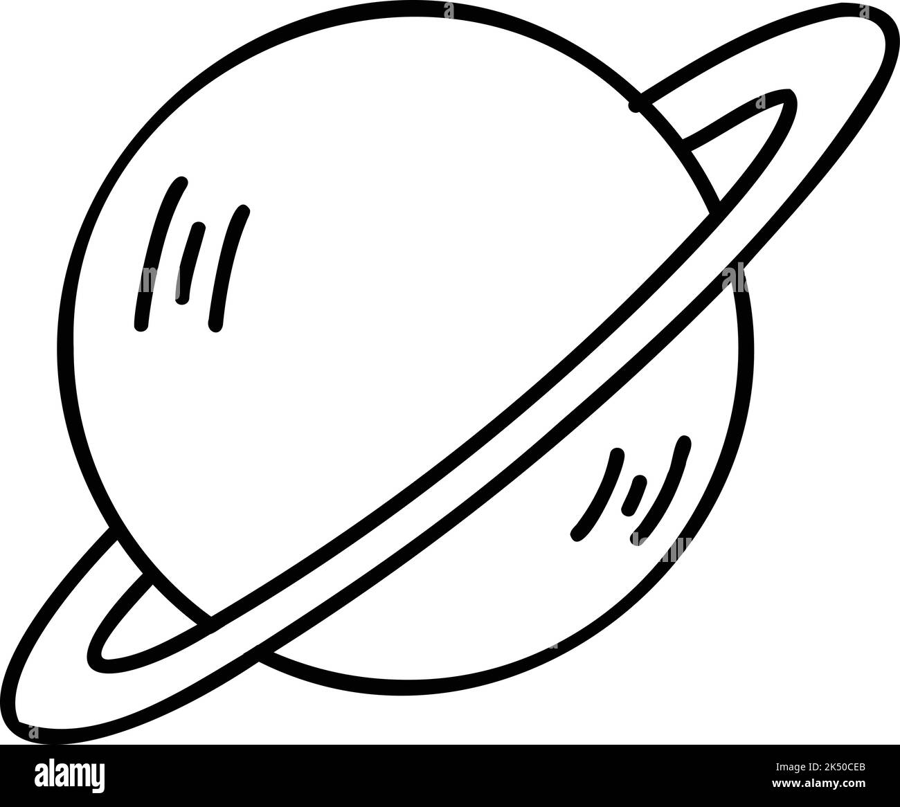 Hand Drawn Planets and rings floating in space illustration isolated on ...