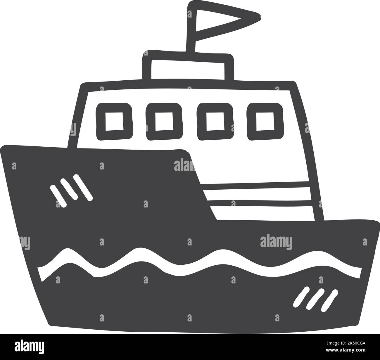 Hand Drawn toy boat for kids illustration isolated on background Stock ...
