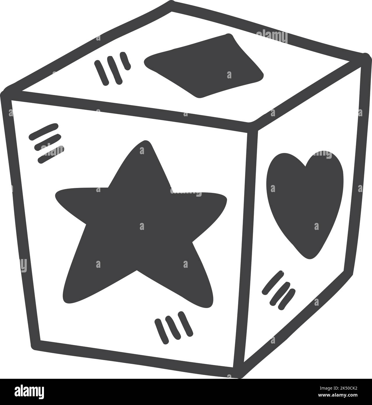 Hand Drawn cute dice illustration isolated on background Stock Vector ...