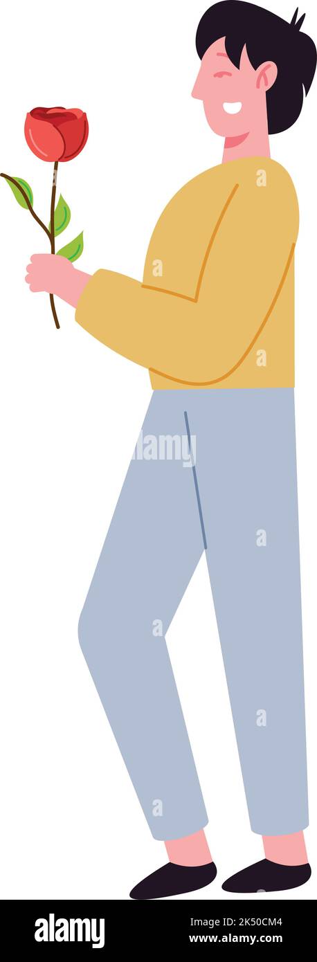 korean man with rose character Stock Vector Image & Art - Alamy