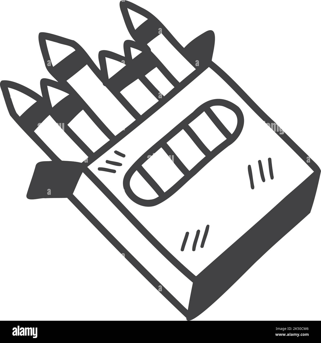 Hand Drawn crayon illustration isolated on background Stock Vector ...