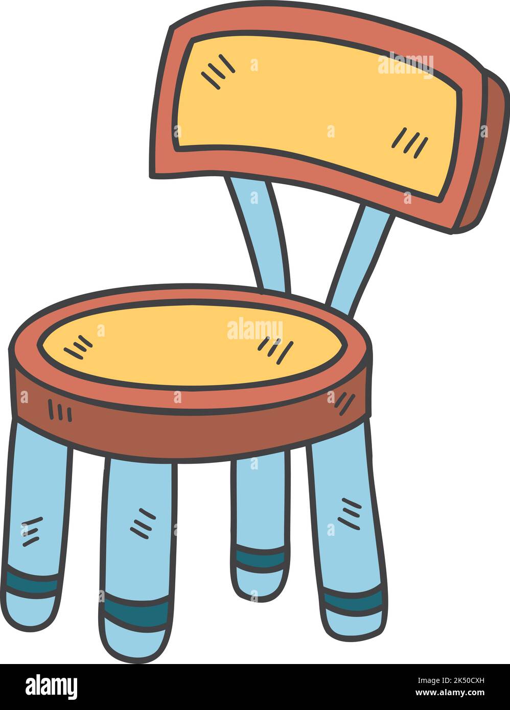 Hand Drawn cute chair illustration isolated on background Stock Vector ...