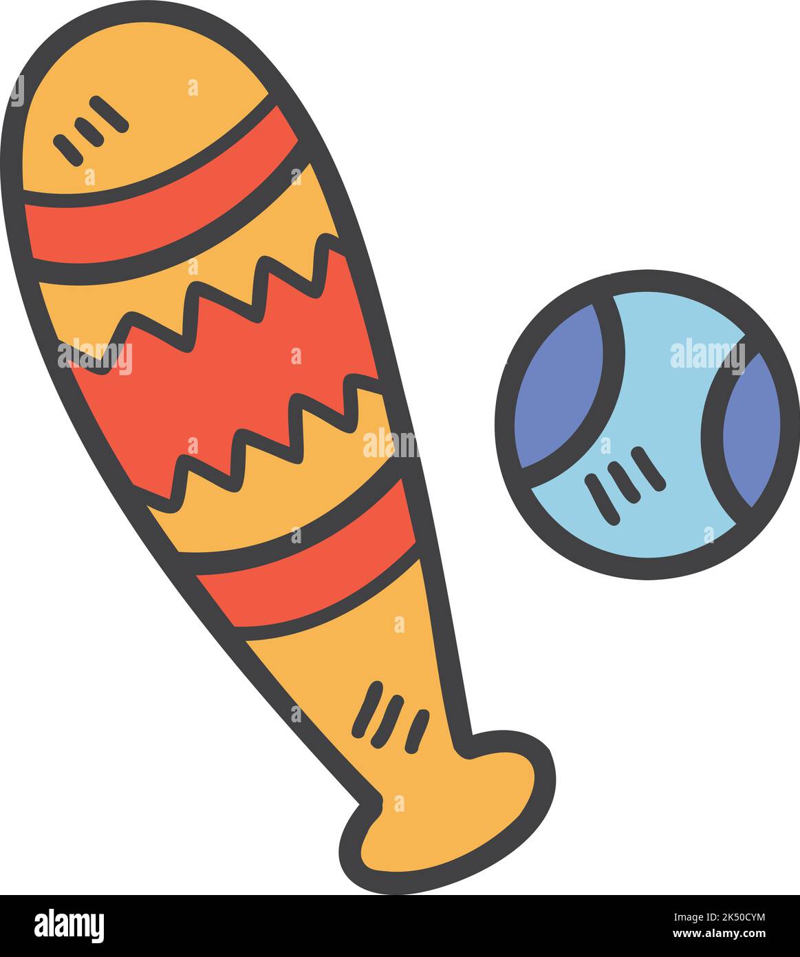 Hand Drawn baseball bat illustration isolated on background Stock ...
