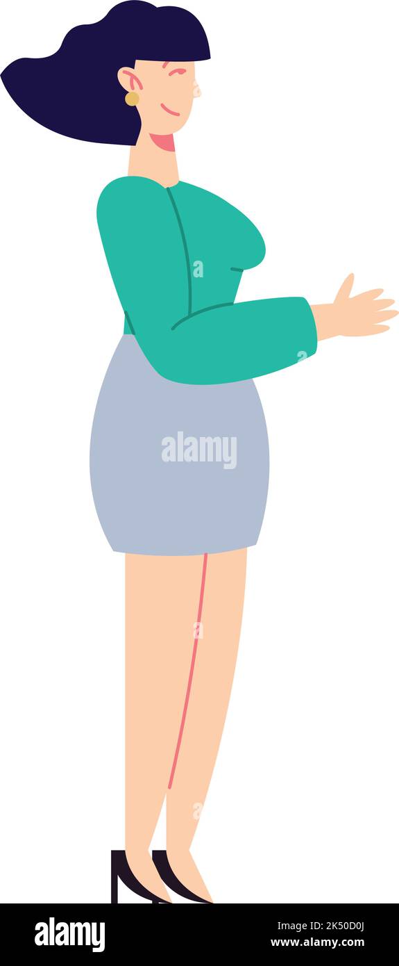 korean woman standing position character Stock Vector Image & Art - Alamy
