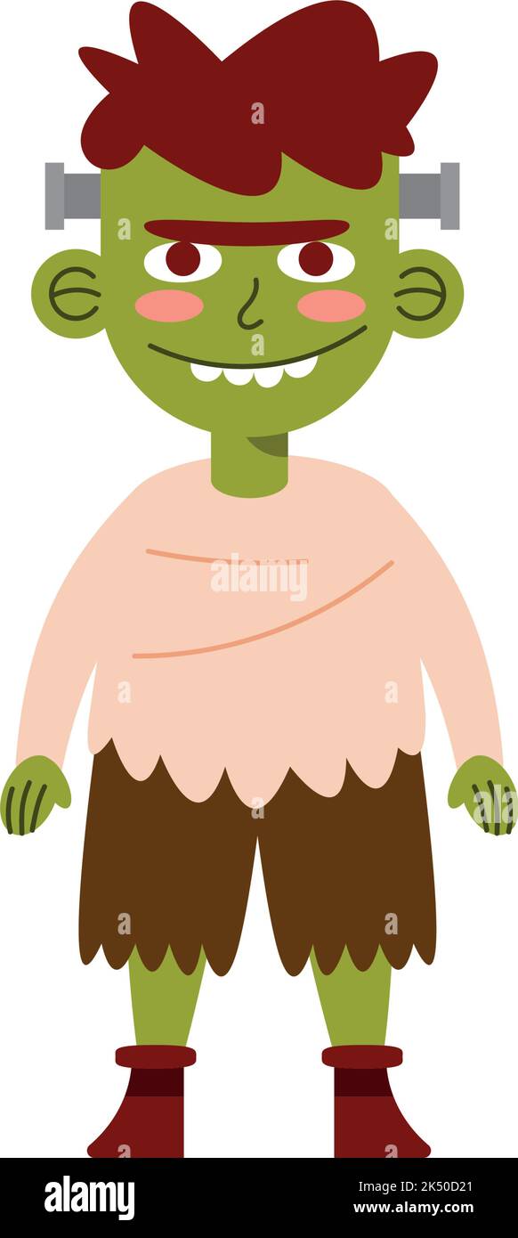 boy with disguise frankenstein character Stock Vector Image & Art - Alamy