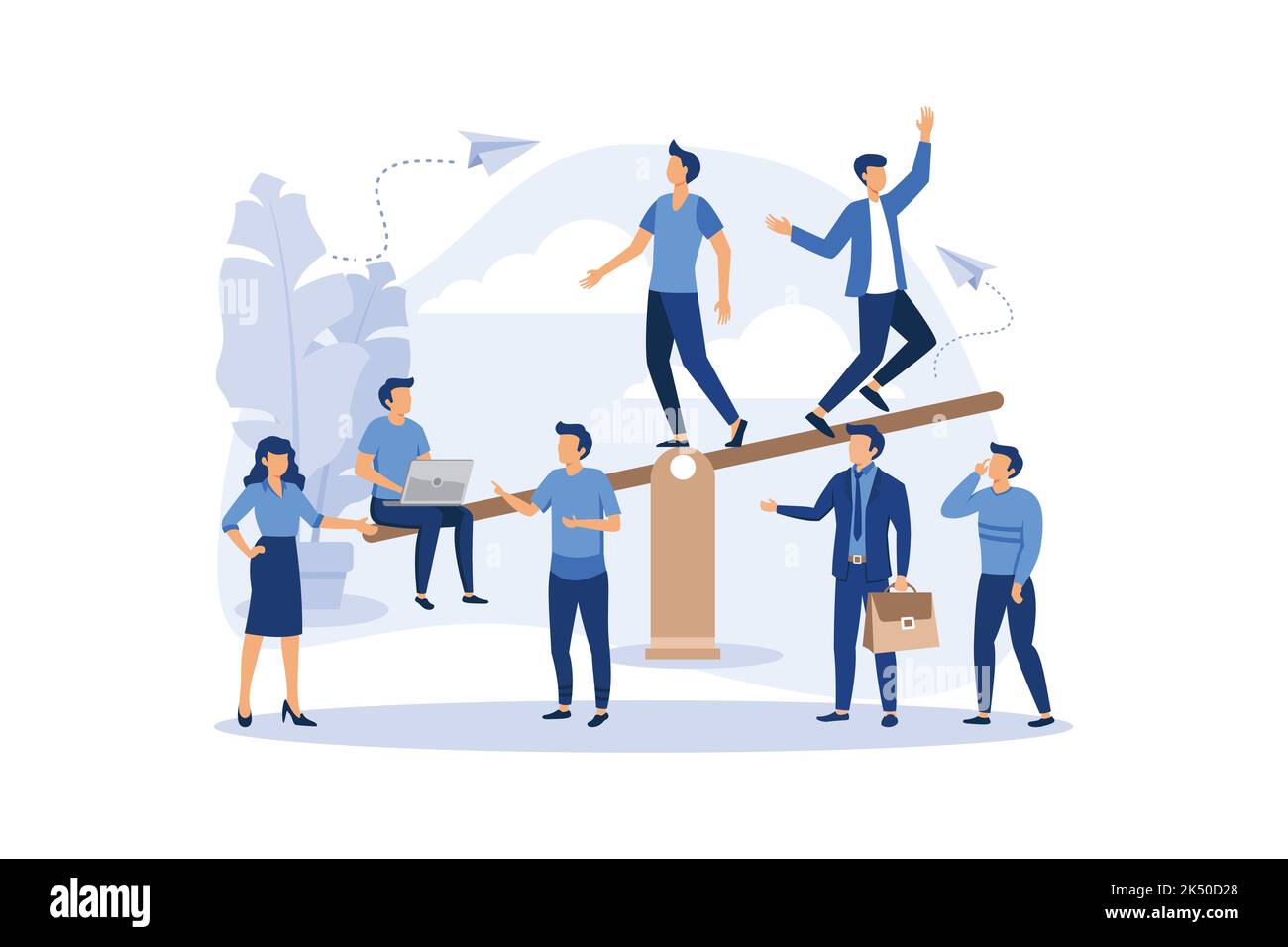 groups of people on a swing and outweighs them, the concept of ...