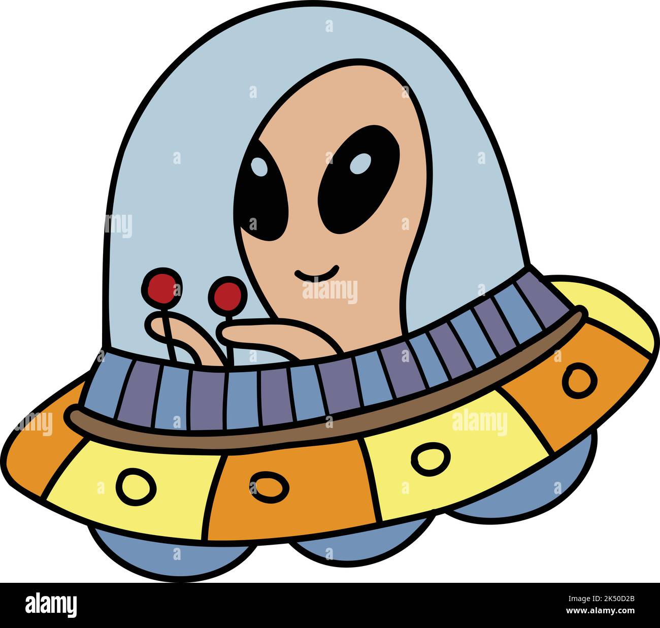 Hand Drawn cute ufo illustration isolated on background Stock Vector ...