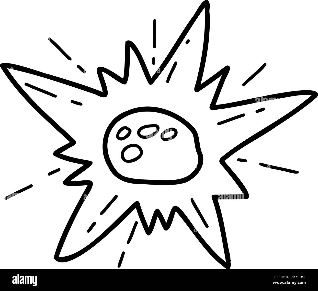 Hand Drawn glowing meteor illustration isolated on background Stock ...