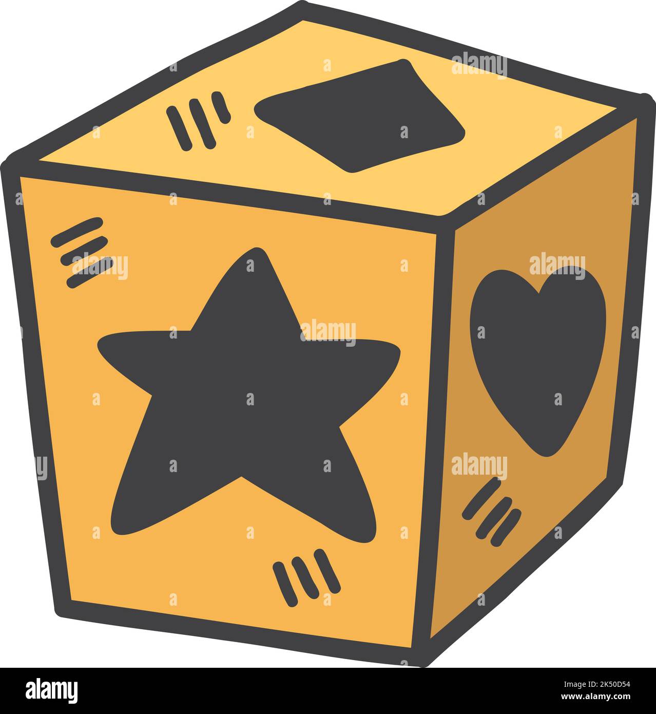 Hand Drawn cute dice illustration isolated on background Stock Vector ...