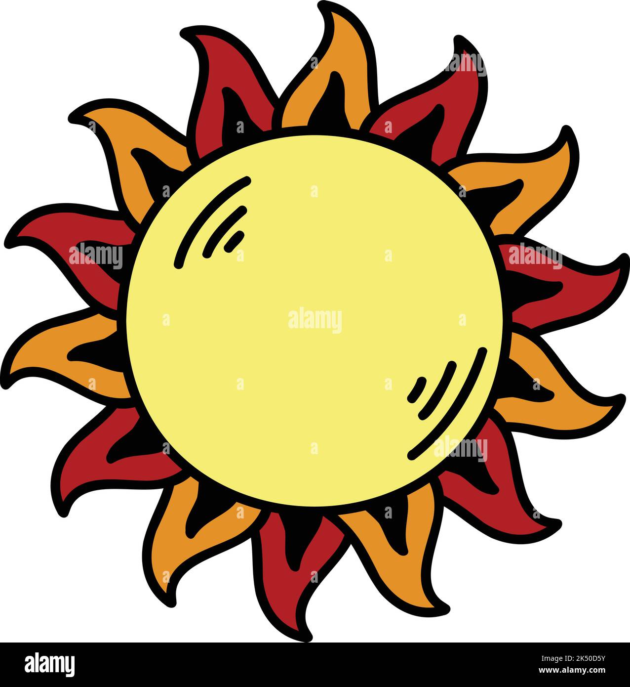 Hand Drawn sun illustration isolated on background Stock Vector Image ...