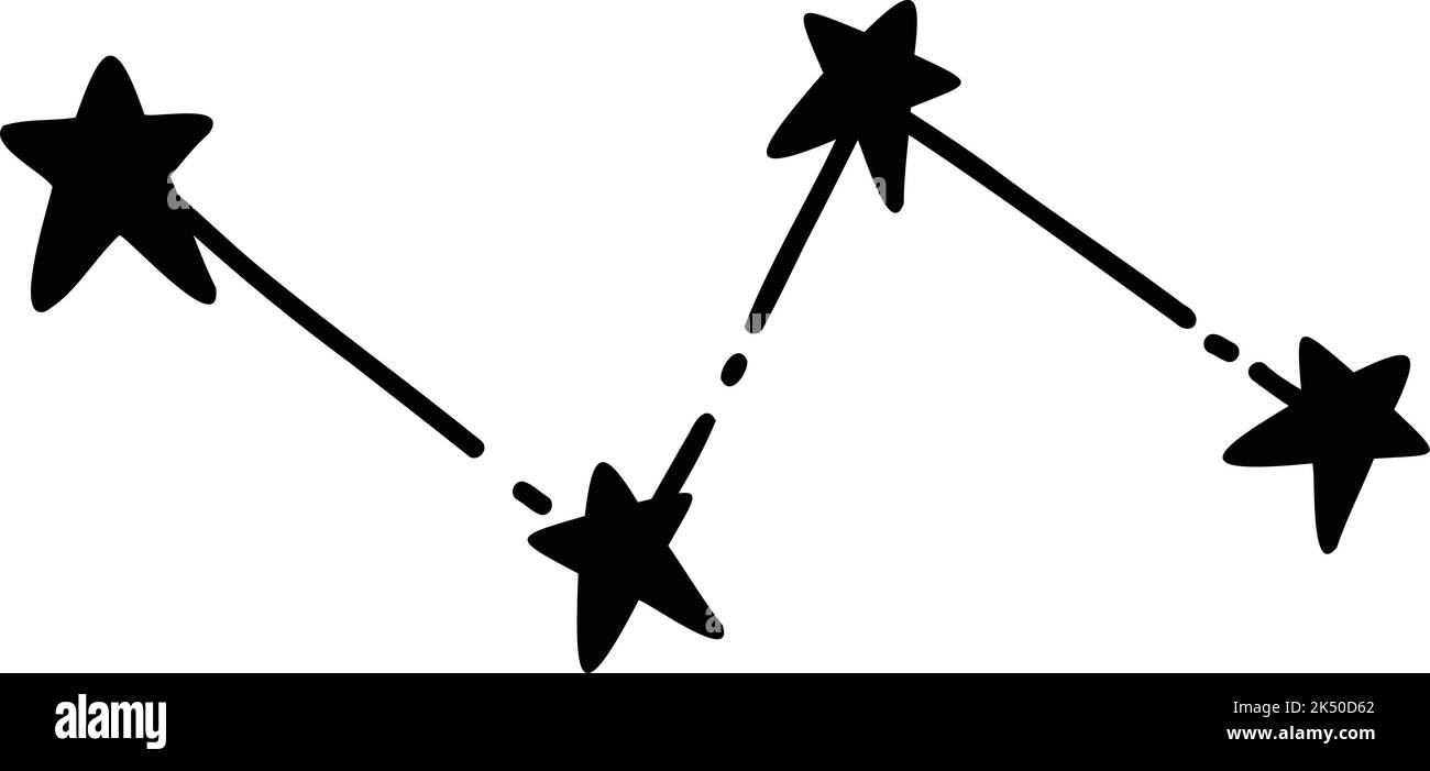 Hand Drawn constellation illustration isolated on background Stock ...