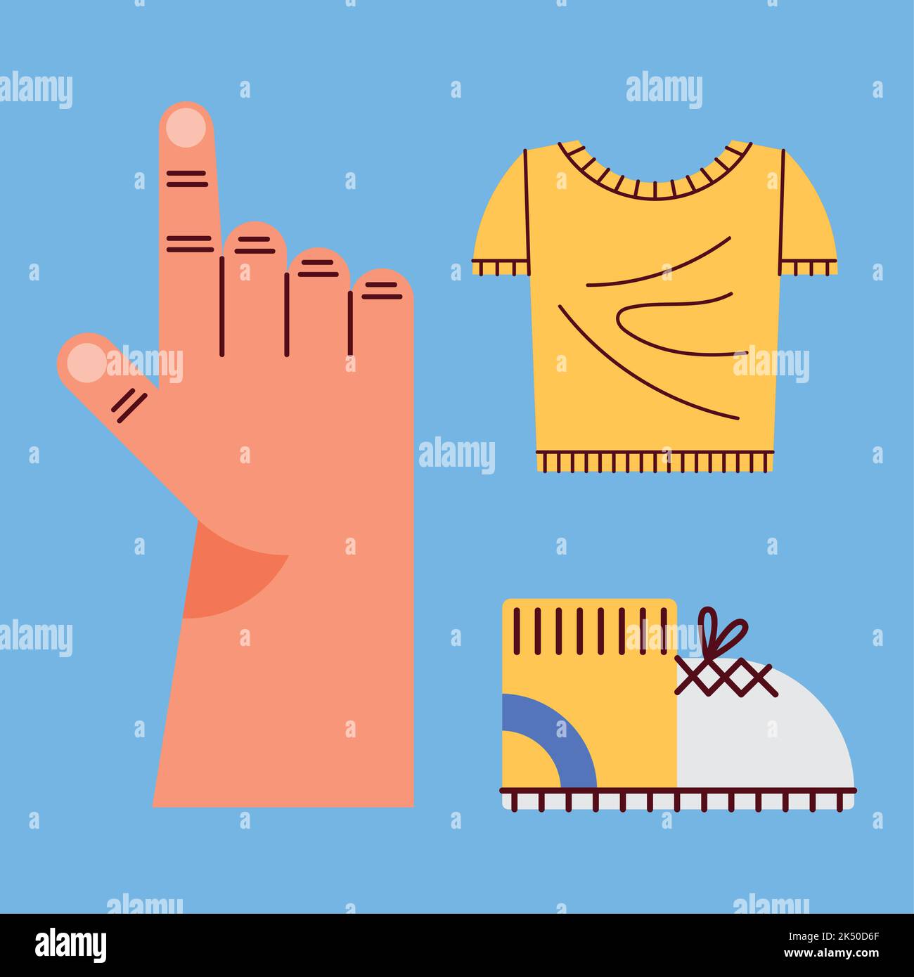 hand index and clothes icons Stock Vector Image & Art - Alamy