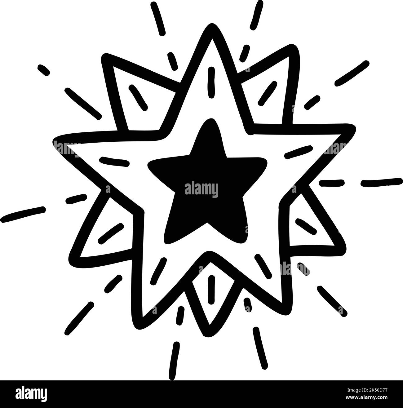 Hand Drawn the stars are shining illustration isolated on background ...