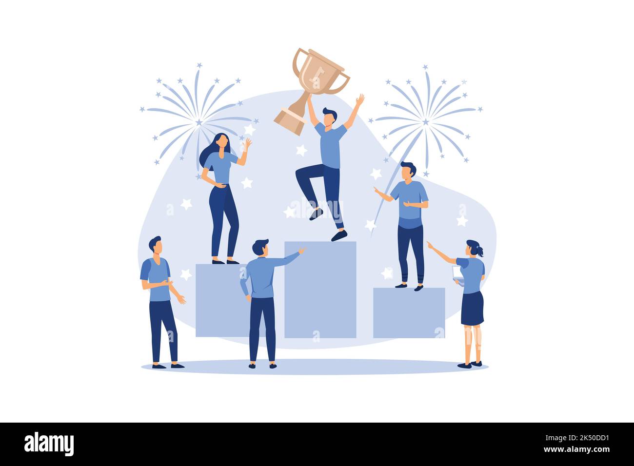 people stand on the podium first, second and third place. best score ...