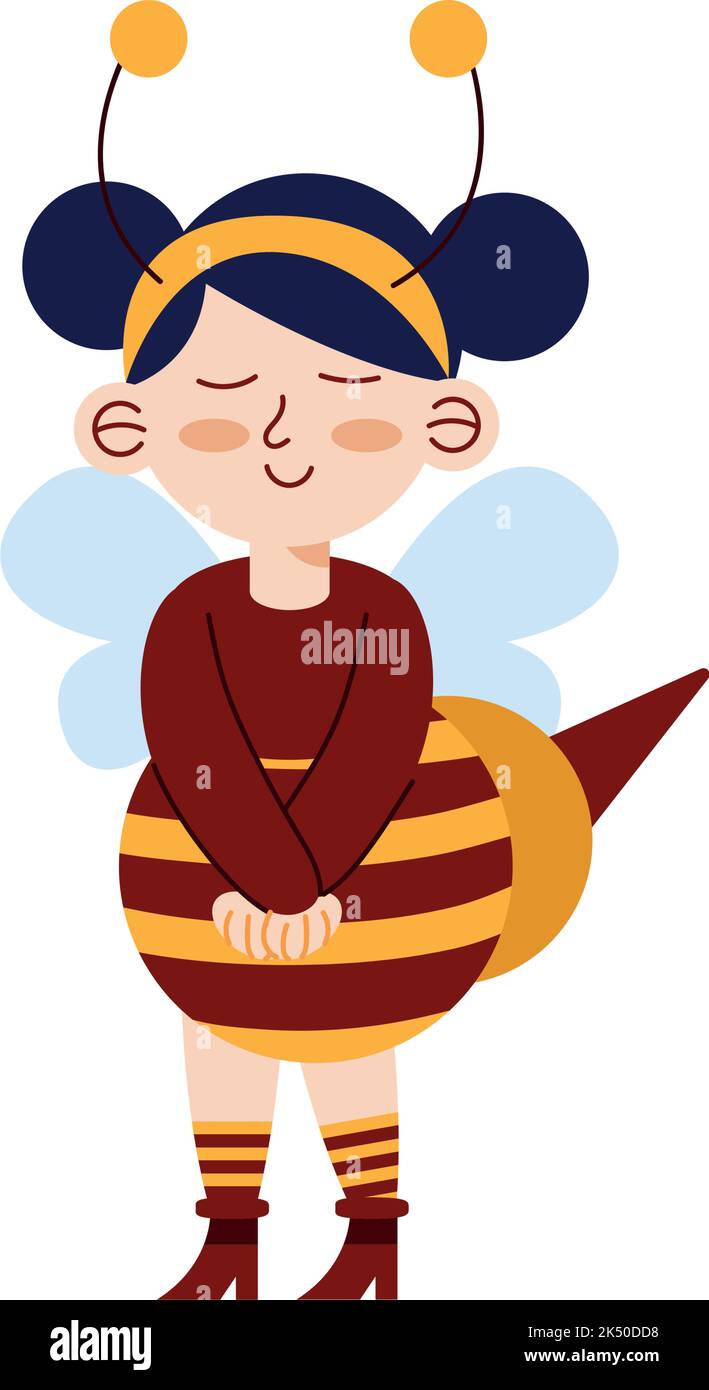 Girl With Disguise Bee Character Stock Vector Image And Art Alamy
