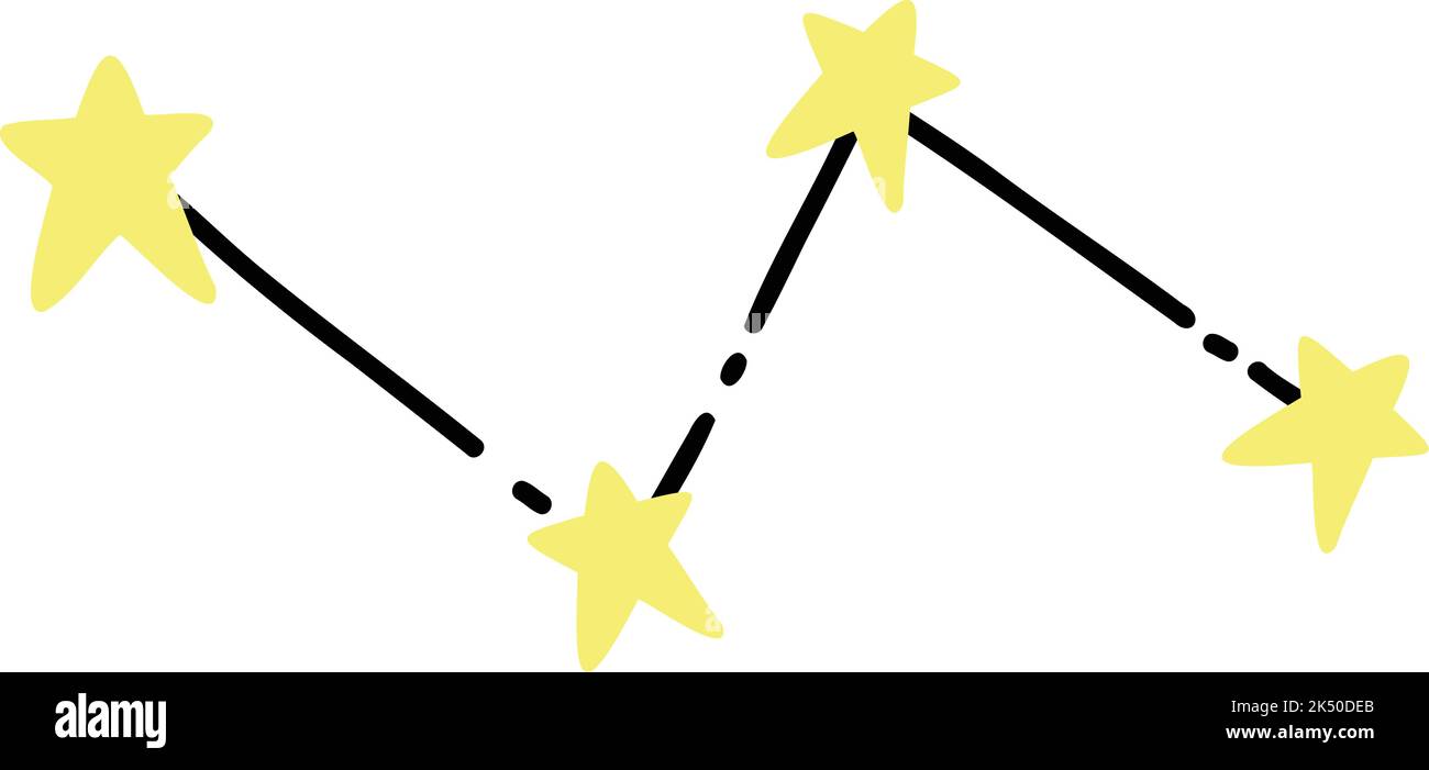 Hand Drawn constellation illustration isolated on background Stock ...