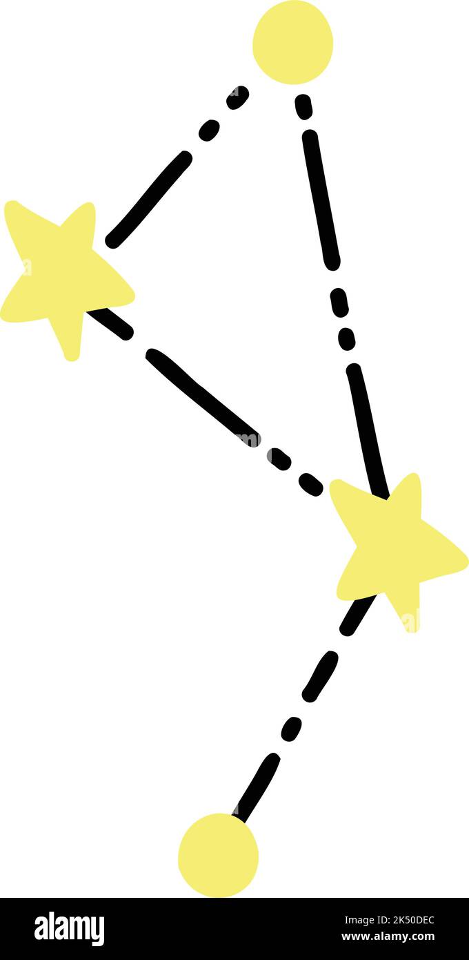 Hand Drawn constellation illustration isolated on background Stock ...