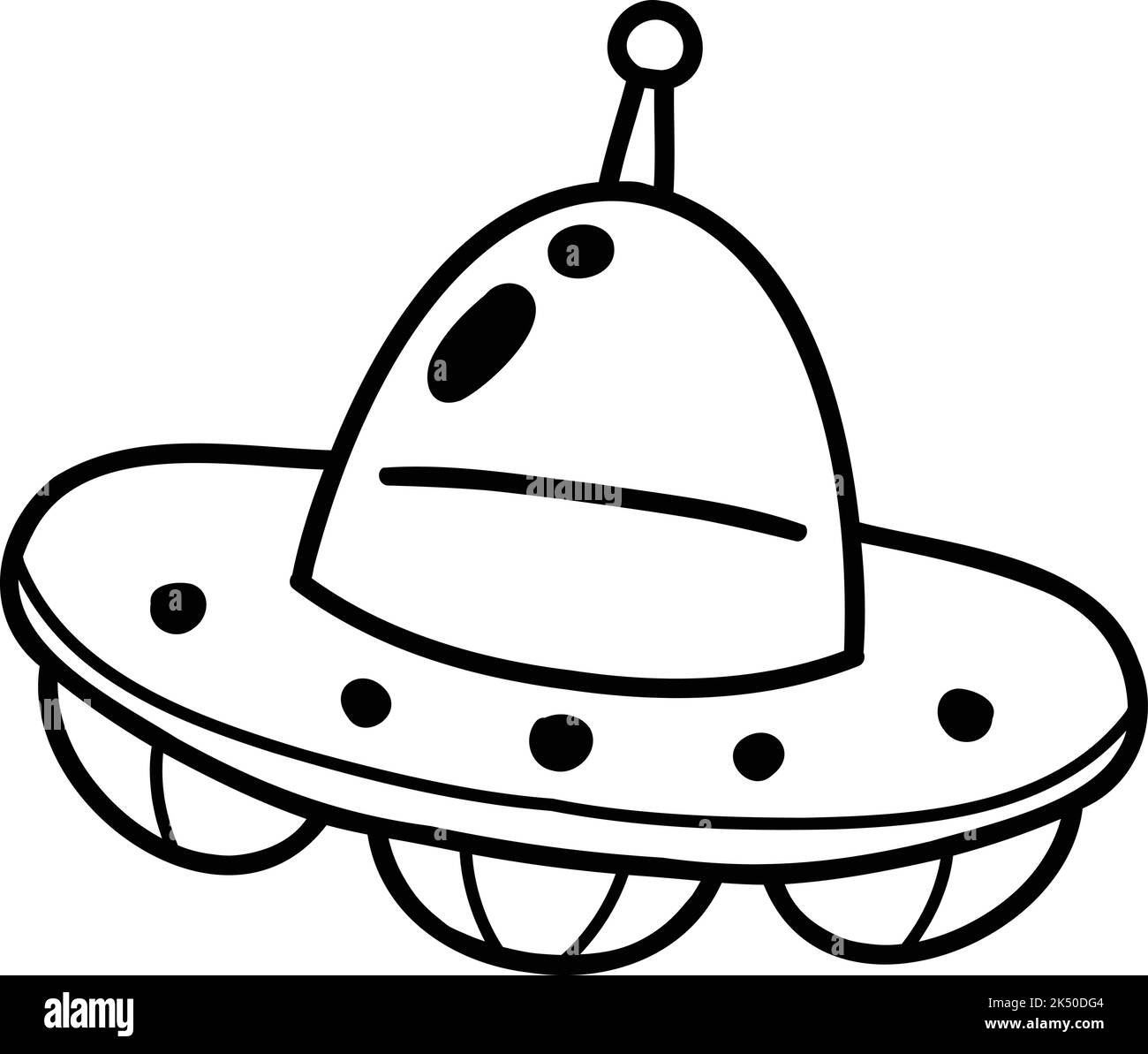 Hand Drawn cute ufo illustration isolated on background Stock Vector ...