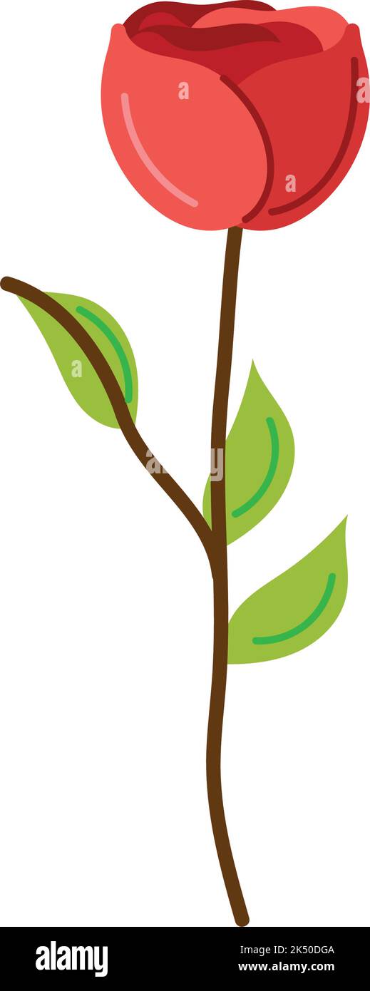 red rose flower nature icon Stock Vector Image & Art - Alamy